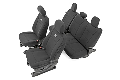 Rough Country Neoprene Seat Covers for Ford F-150 (15-23)/F-250/350 (17-23) - UV & Water Resistant F150 Seat Covers, Foam Padded Seat Covers for Trucks Full Set - Front & Rear Covers