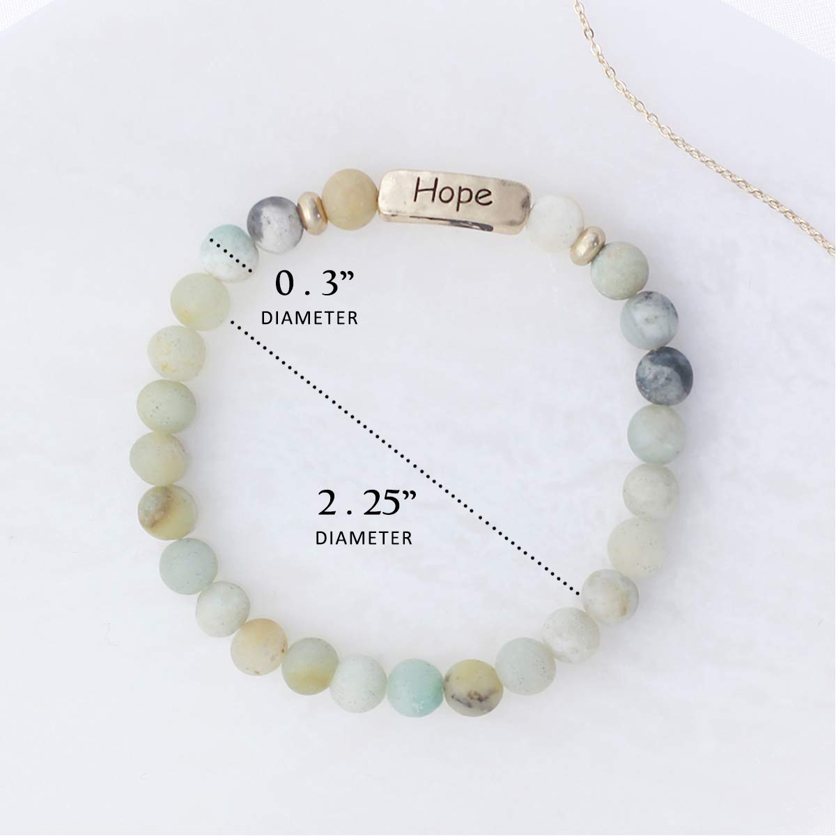 NTLX Christian Bracelets for Women – Hope Bracelet – Natural Stone Stretch Prayer Bracelet – Inspirational Message Jewelry - Great Gift (Light-Multi Turquoise)