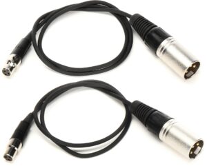 zoom txf-8 balanced ta3 to xlr cable, 2 pack, for the f8n field recorder and other devices, female ta3 mini xlr to male full size xlr