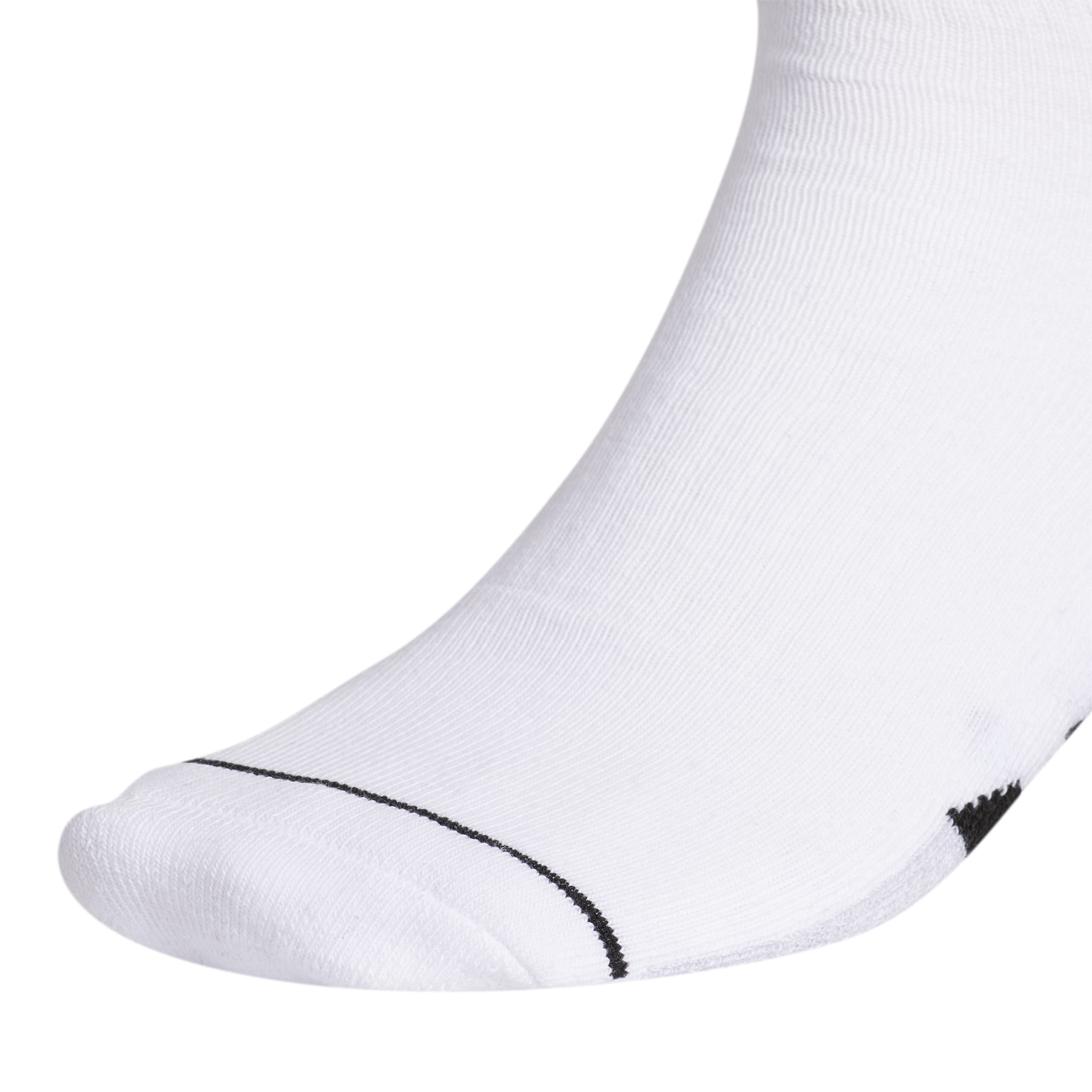 adidas Men's Cushioned Crew Socks (3-Pair), White/Black/Clear Onix Grey, Large