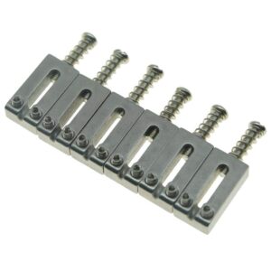 Dopro Pack of 6 Stainless Steel Guitar Saddles Bridge Saddle 10.5mm with Nickel Screws for Strat Tele 6 String Guitar