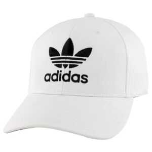 adidas originals mens icon structured precurve snapback cap hat, white/black, one size us