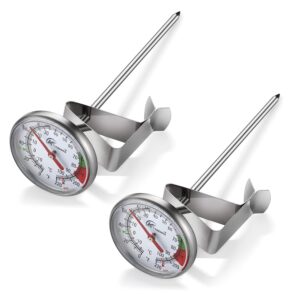 kt thermo instand read 2-inch dial thermometer（2-pack）, best for the coffee drinks,chocolate milk foam