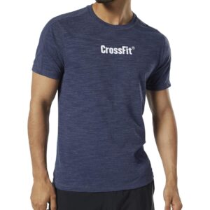 Reebok Crossfit Marble Melange Cf Tee, Heritage Navy, Large