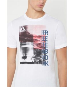 reebok photo print tee, white, small