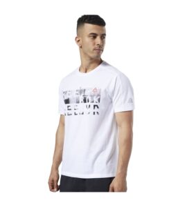 reebok one series speedwick graphic tee, white, xx-large