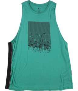 reebok graphic muscle tank, emerald, medium