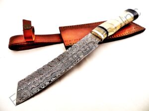 fayyaz brothers custom hand made damascus steel hunting knives/tanto knife fbk-15664 (natural bone)