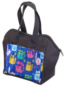 abs novelties cats pattern 6 pocket tote