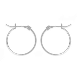 boma jewelry sterling silver 3/4 inch classic snap down closure hoop earrings