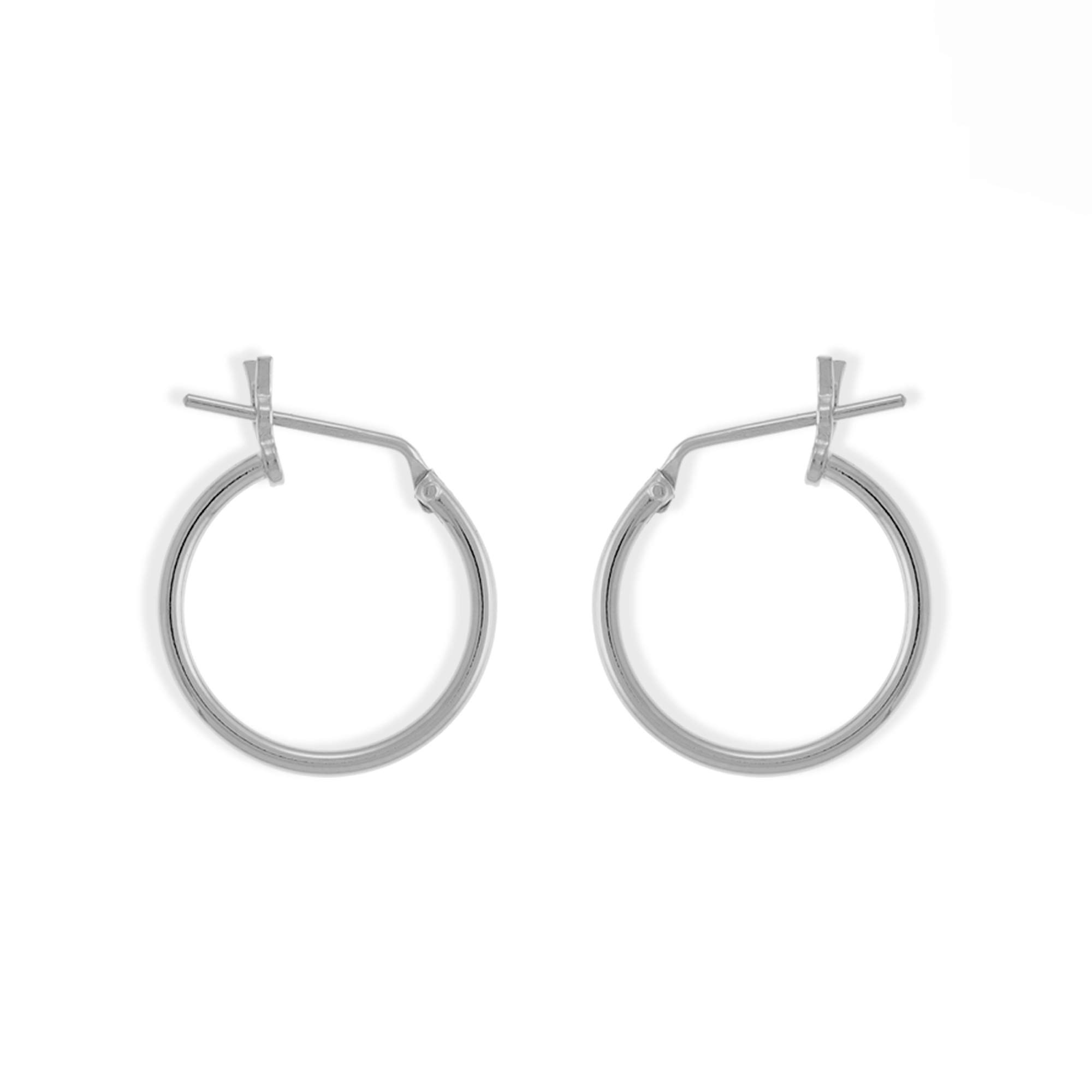 Boma Jewelry Sterling Silver Classic Snap Down Closure Tube Hoop Earrings (.5 Inch Hoop)