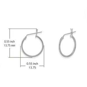 Boma Jewelry Sterling Silver Classic Snap Down Closure Tube Hoop Earrings (.5 Inch Hoop)