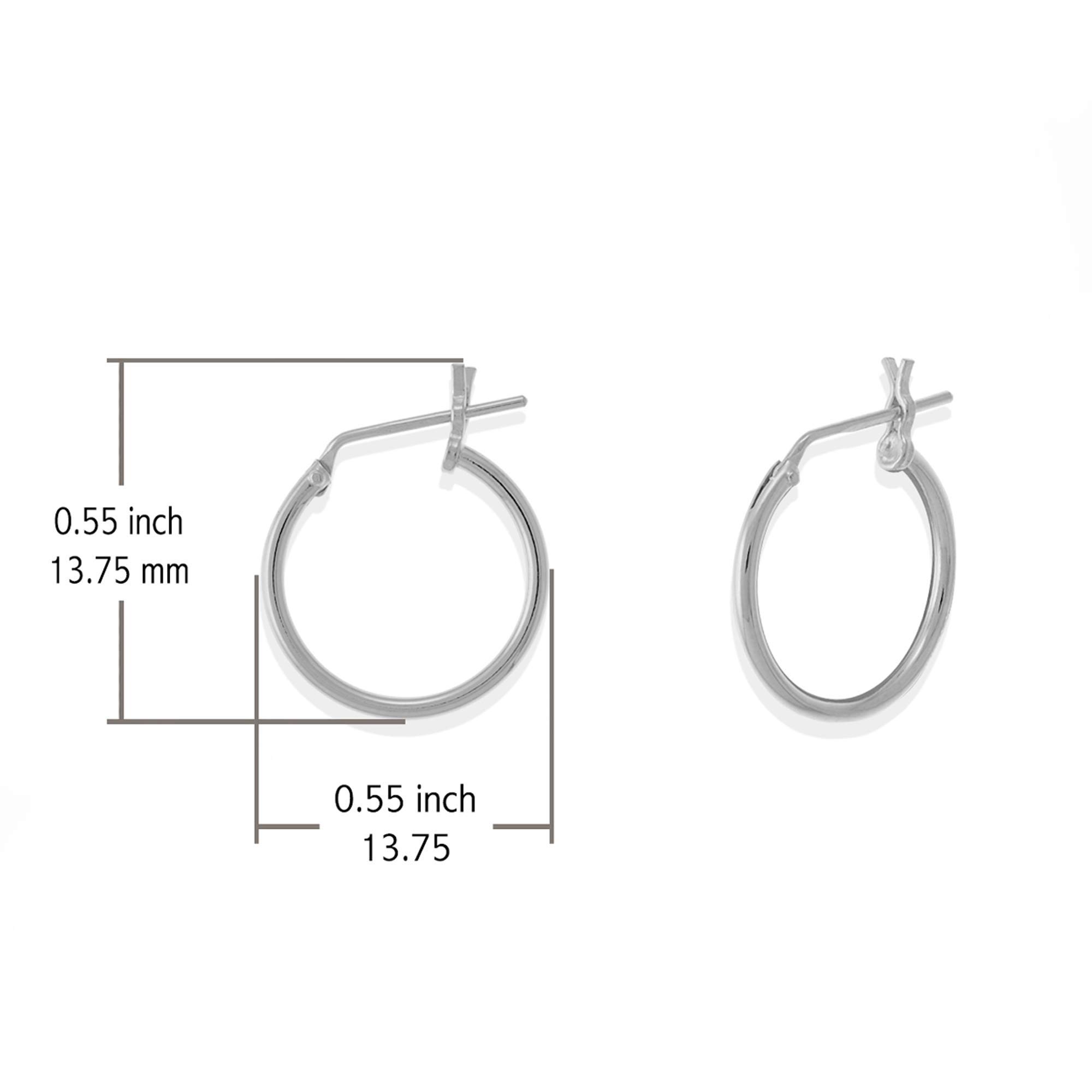 Boma Jewelry Sterling Silver Classic Snap Down Closure Tube Hoop Earrings (.5 Inch Hoop)