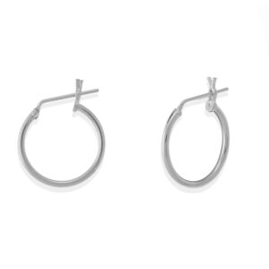 Boma Jewelry Sterling Silver Classic Snap Down Closure Tube Hoop Earrings (.5 Inch Hoop)