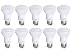 bioluz led light bulb br20 light bulbs 3000k bright soft white led bulbs 6w=50w replacement 90 cri 540 lumen indoor/outdoor ul listed cec title 20 compliant home decor led lights for bedroom - 10 pack