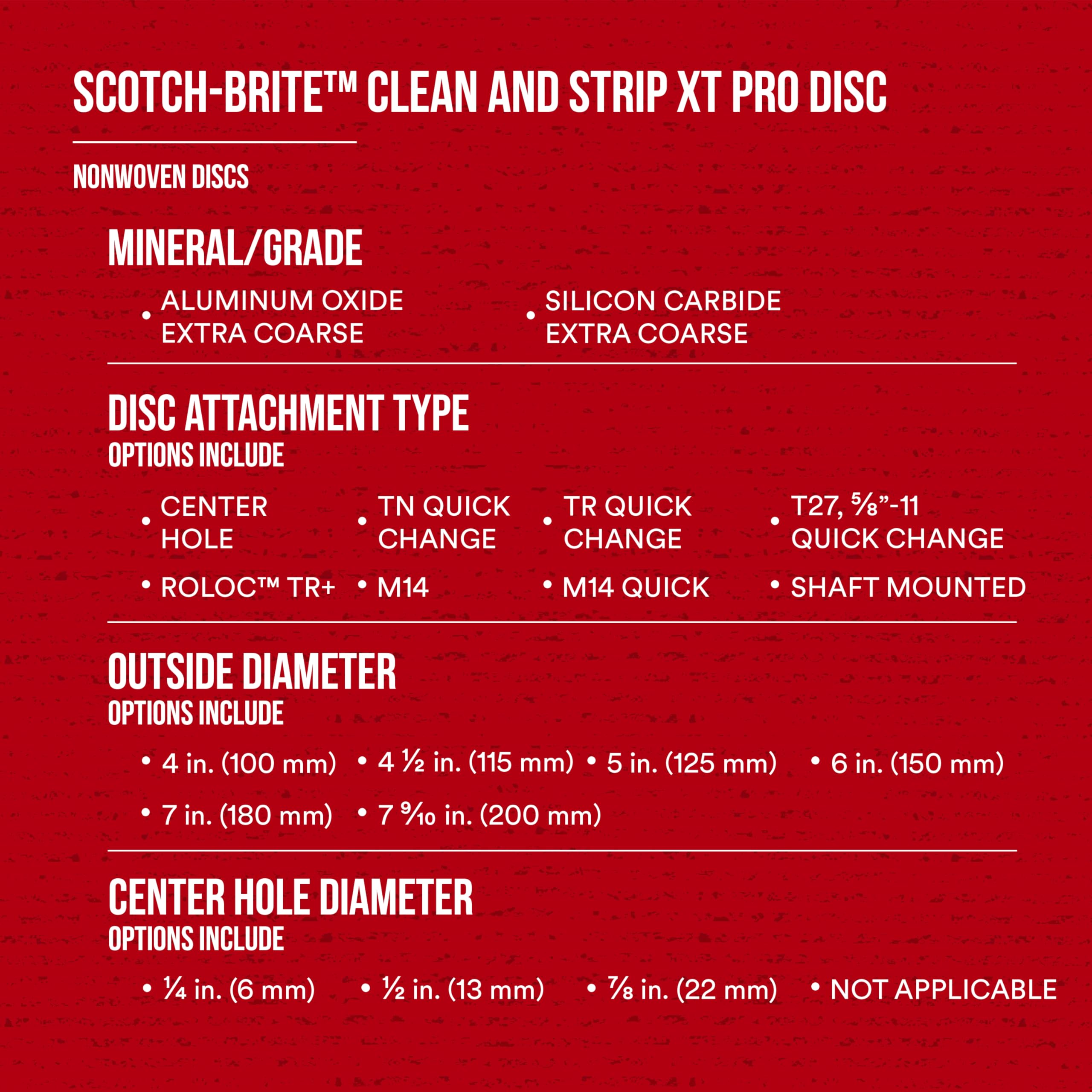 3M Scotch-Brite Clean and Strip XT Pro Disc, XO-DC, SiC Extra Coarse, T27, 4-1/2 in x 7/8 in, Pack of 10, Silicon Carbide Cuts Aggressively and Leaves a Fine Finish, Resists Loading, Purple