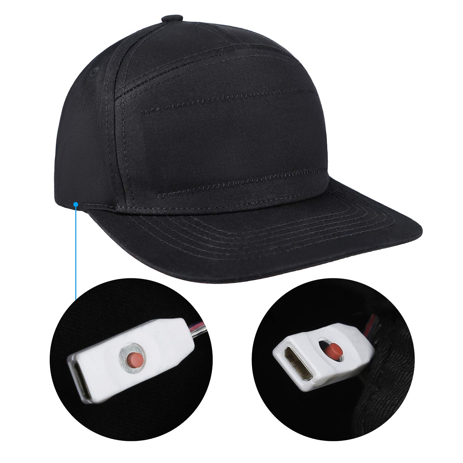 alavisxf xx LED Cap, Detachable LED Display Screen Smart Hat Adjustable Cool LED Baseball Cap for Party Christmas Halloween(Black)