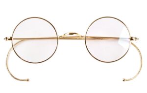 agstum retro small round optical rare wire rim eyeglasses frame (gold, 43)