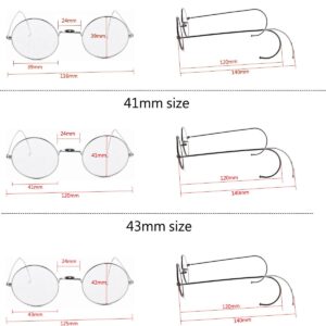 Agstum Retro Small Round Optical Rare Wire Rim Eyeglasses Frame (Gunmetal, 43)