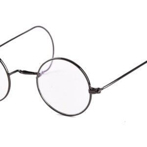 Agstum Retro Small Round Optical Rare Wire Rim Eyeglasses Frame (Gunmetal, 43)