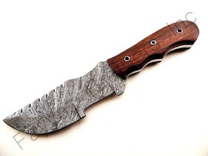 fayyaz brothers custom made damascus steel hunting knife/tracker knife fbk-15306, 307, 308, 309, 310, 311, 312, 313 and 314 (rose wood)