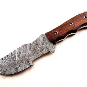 FAYYAZ BROTHERS Custom Made Damascus Steel Hunting Knife/Tracker Knife FBK-15306, 307, 308, 309, 310, 311, 312, 313 and 314 (Rose Wood)