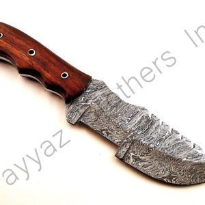 FAYYAZ BROTHERS Custom Made Damascus Steel Hunting Knife/Tracker Knife FBK-15306, 307, 308, 309, 310, 311, 312, 313 and 314 (Rose Wood)