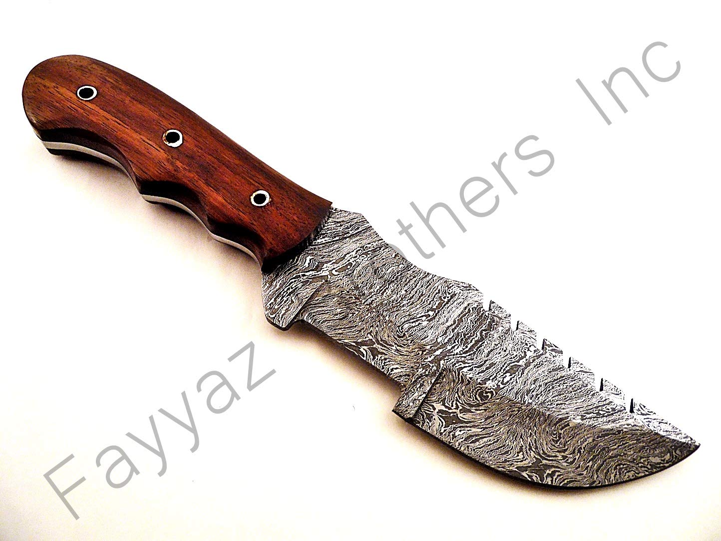 FAYYAZ BROTHERS Custom Made Damascus Steel Hunting Knife/Tracker Knife FBK-15306, 307, 308, 309, 310, 311, 312, 313 and 314 (Rose Wood)