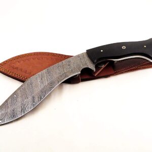 FAYYAZ BROTHERS Custom Made Damascus Steel Hunting Knife/Kukri Knife FBK-15303 (Black Micarta)