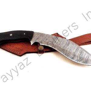 FAYYAZ BROTHERS Custom Made Damascus Steel Hunting Knife/Kukri Knife FBK-15303 (Black Micarta)