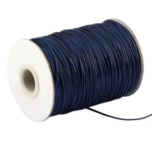 yzsfirm 1mm 175 yards waxed cord for jewelry making,dark blue polyester beading thread for braiding bracelets and necklaces crafts