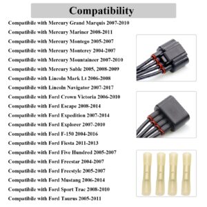 HOPUT WPT688 WPT 688 HVAC Blower Motor Resistor Connector Wire Harness Pigtail Assembly S1763 Compatible with Ford Explorer Escape Expedition Mustang Fiesta Lincoln Mark Lt Navigator, Mercury Mariner