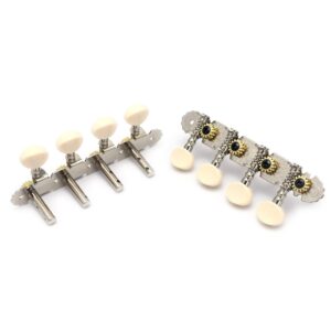 Metallor Guitar Machine Heads Tuning Pegs Tuning Keys for Mandolin Banjo and 8 String Guitars Instruments Double Hole Chrome Plating 4L 4R.