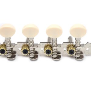 Metallor Guitar Machine Heads Tuning Pegs Tuning Keys for Mandolin Banjo and 8 String Guitars Instruments Double Hole Chrome Plating 4L 4R.