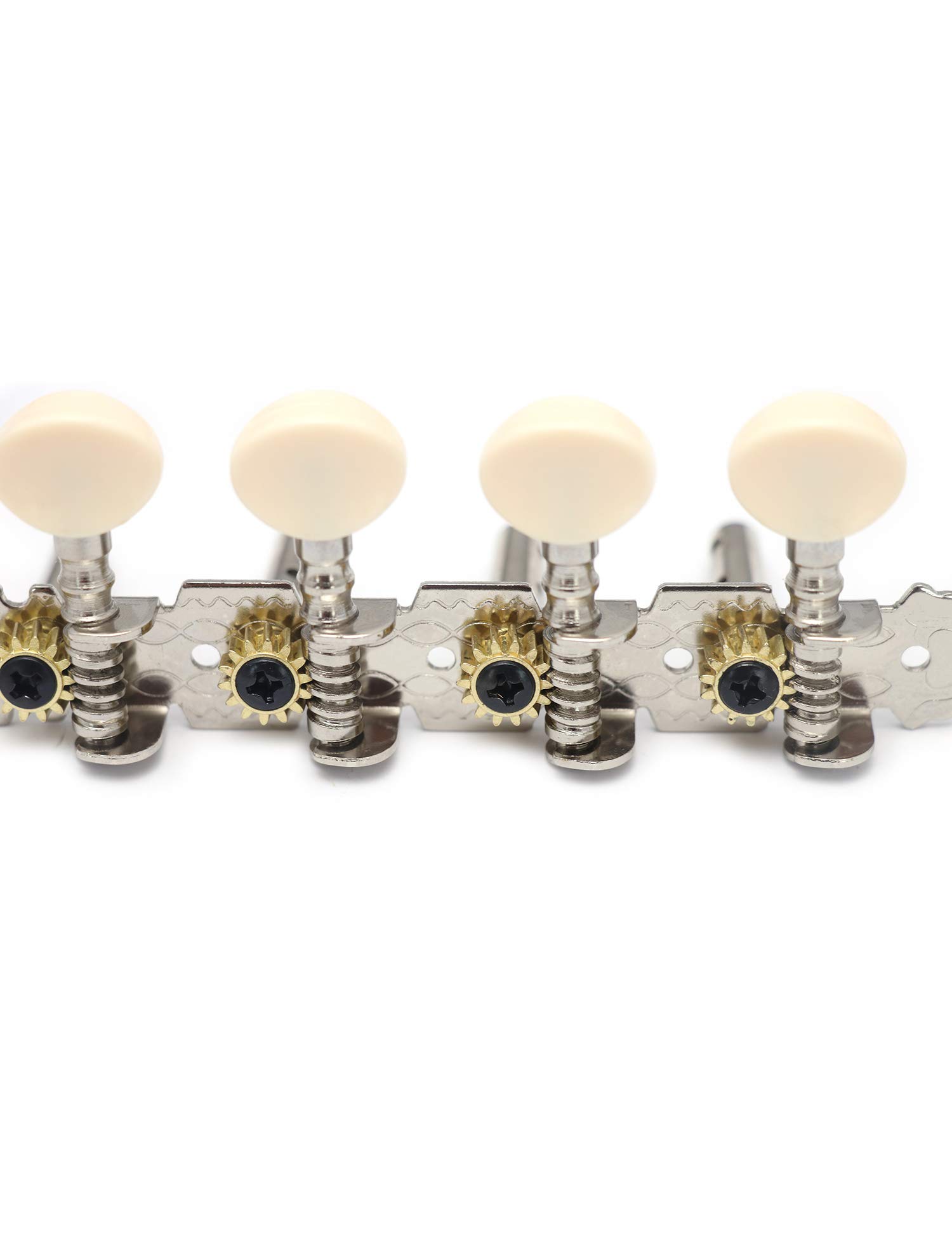 Metallor Guitar Machine Heads Tuning Pegs Tuning Keys for Mandolin Banjo and 8 String Guitars Instruments Double Hole Chrome Plating 4L 4R.