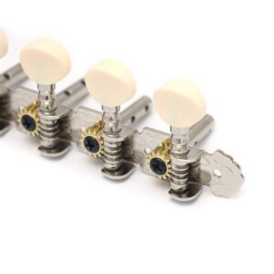 Metallor Guitar Machine Heads Tuning Pegs Tuning Keys for Mandolin Banjo and 8 String Guitars Instruments Double Hole Chrome Plating 4L 4R.