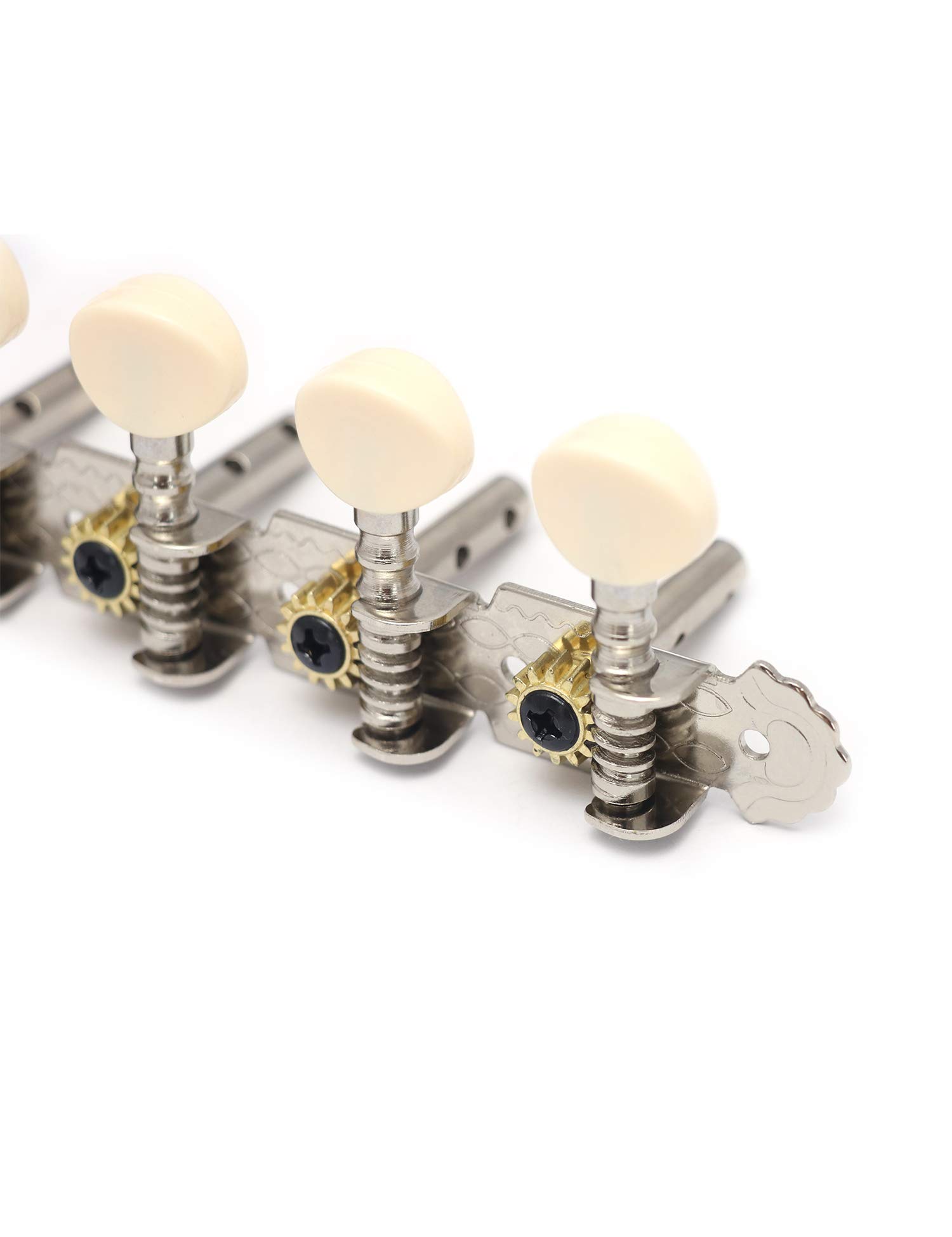 Metallor Guitar Machine Heads Tuning Pegs Tuning Keys for Mandolin Banjo and 8 String Guitars Instruments Double Hole Chrome Plating 4L 4R.