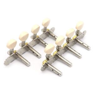 Metallor Guitar Machine Heads Tuning Pegs Tuning Keys for Mandolin Banjo and 8 String Guitars Instruments Double Hole Chrome Plating 4L 4R.