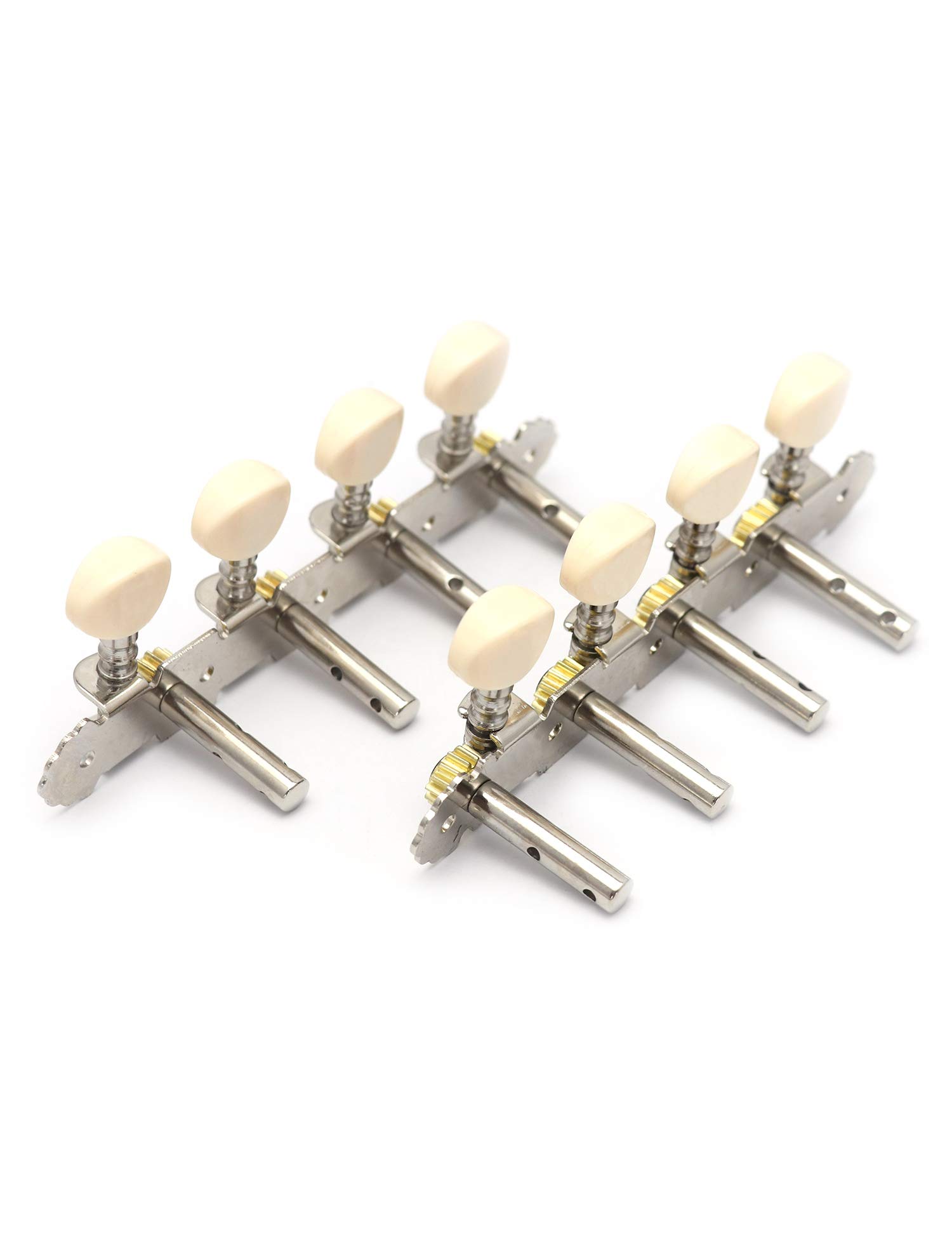 Metallor Guitar Machine Heads Tuning Pegs Tuning Keys for Mandolin Banjo and 8 String Guitars Instruments Double Hole Chrome Plating 4L 4R.