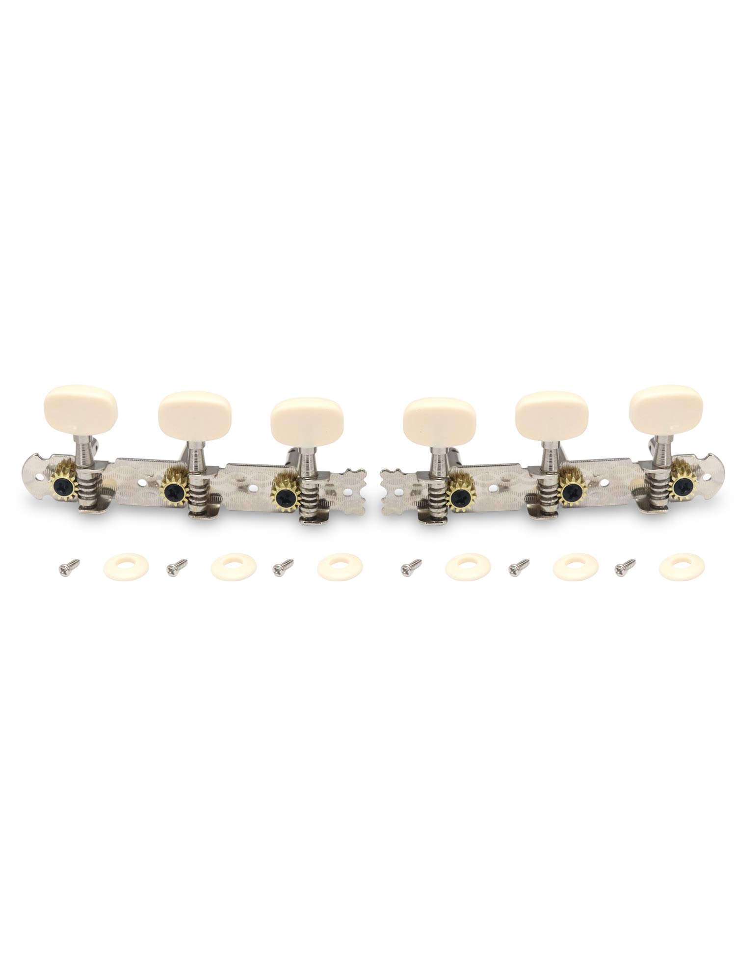 Metallor 3 on a Plank Guitar Tuning Pegs Chrome Plated Machine Heads Tuning Keys Tuners Single Hole for Classical Guitar 3L 3R. (G326)