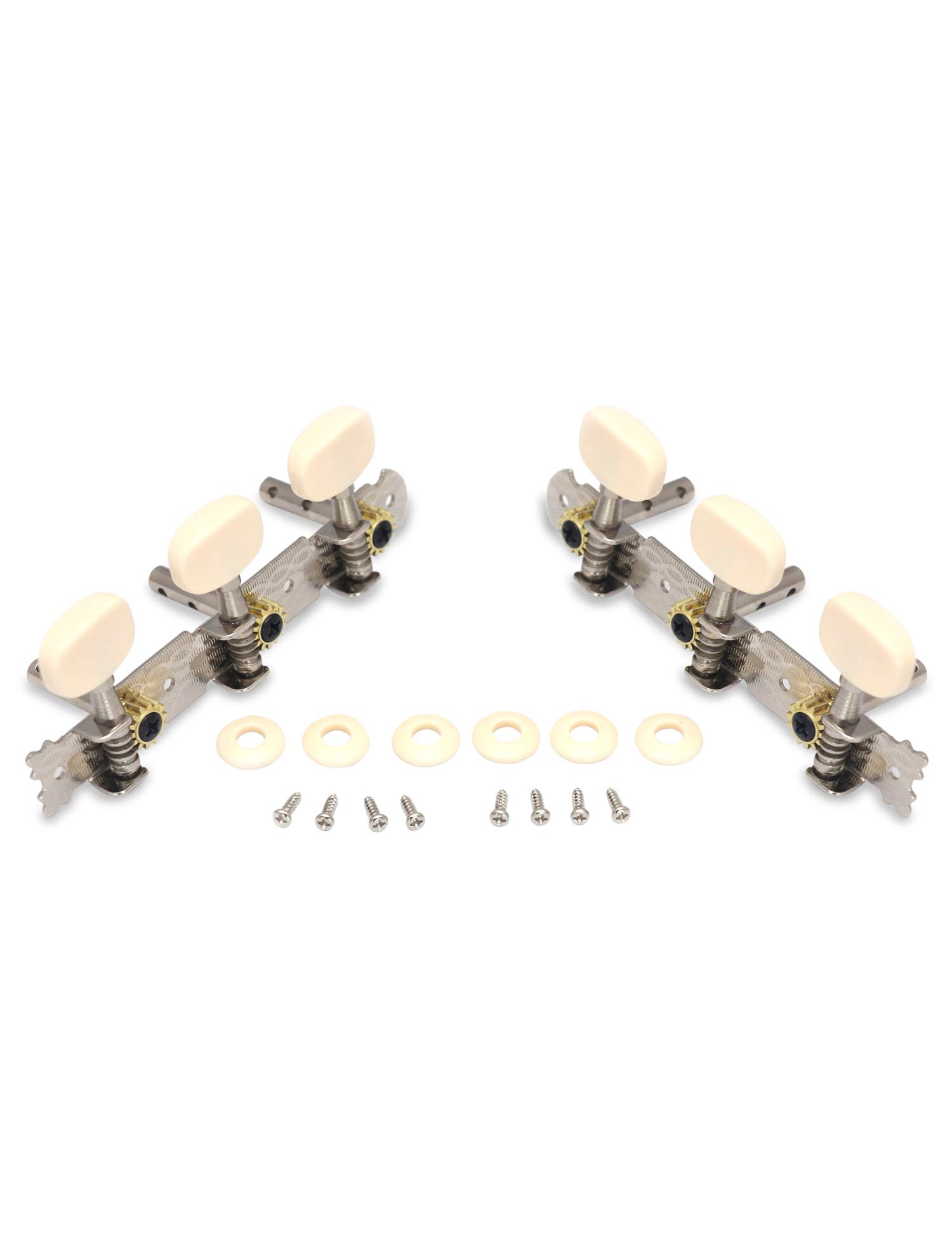 Metallor 3 on a Plank Guitar Tuning Pegs Chrome Plated Machine Heads Tuning Keys Tuners Single Hole for Classical Guitar 3L 3R. (G326)