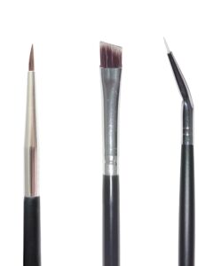 dogielyn eye makeup gel eyeliner brushes - ultra fine bent eyeliner brush angled eye define pointed round brush kit