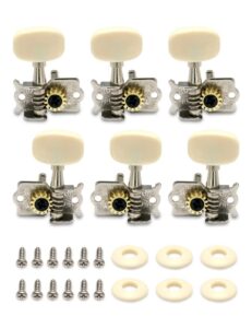 metallor guitar machine heads tuning pegs tuners for classical acoustic folk guitar individual double hole chrome 3l 3r.