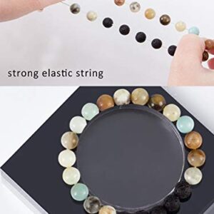 Apipi 6 Pack Lava Stone Bead Bracelet - Natural Stones Stretch Bracelets, Aromatherapy Essential Oil Diffuser Healing Crystal Bracelets for Women (8mm)