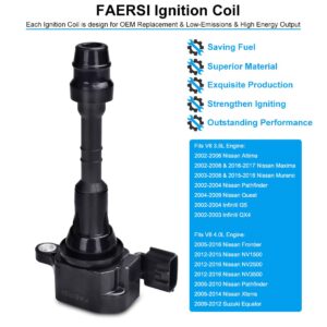 Ignition Coil Pack of 6 Replacement for V6 3.5L 4.0L - Nissan Altima Frontier Maxima Murano NV1500 NV2500 Pathfinder Quest Xterra, Infiniti I35 QX4, Suzuki Equator, Replace# UF349, C1406, UF-349