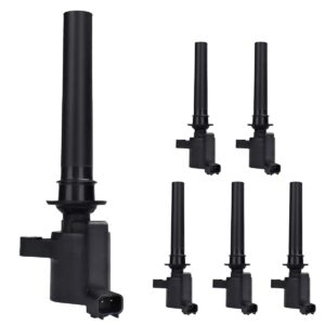 faersi pack of 6 ignition coil compatible with ford escape five hundred freestyle taurus mazda 6 mpv tribute mercury mariner montego sable 3.0l v6 models replace oe# 18lz-12029-aa, dg513,dg500