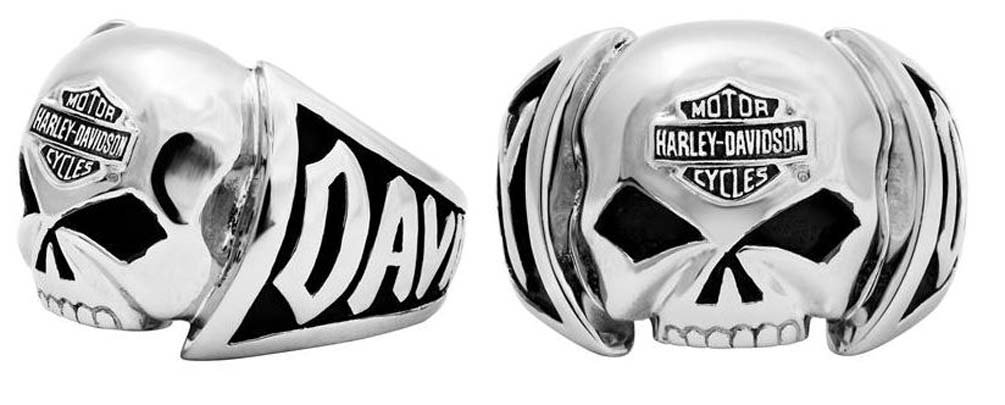 Harley-Davidson Men's Skull Ring Stainless Steel HSR0004