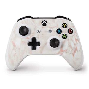 skinit decal gaming skin compatible with xbox one s controller - originally designed rose gold marble design