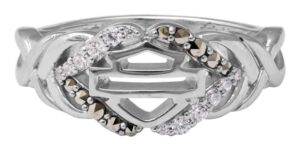 harley-davidson women's salt & pepper twist ring, sterling silver hdr0477 (9)