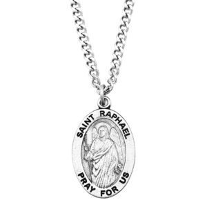 rosemarie collections religious saint medal pendant necklace (st raphael)